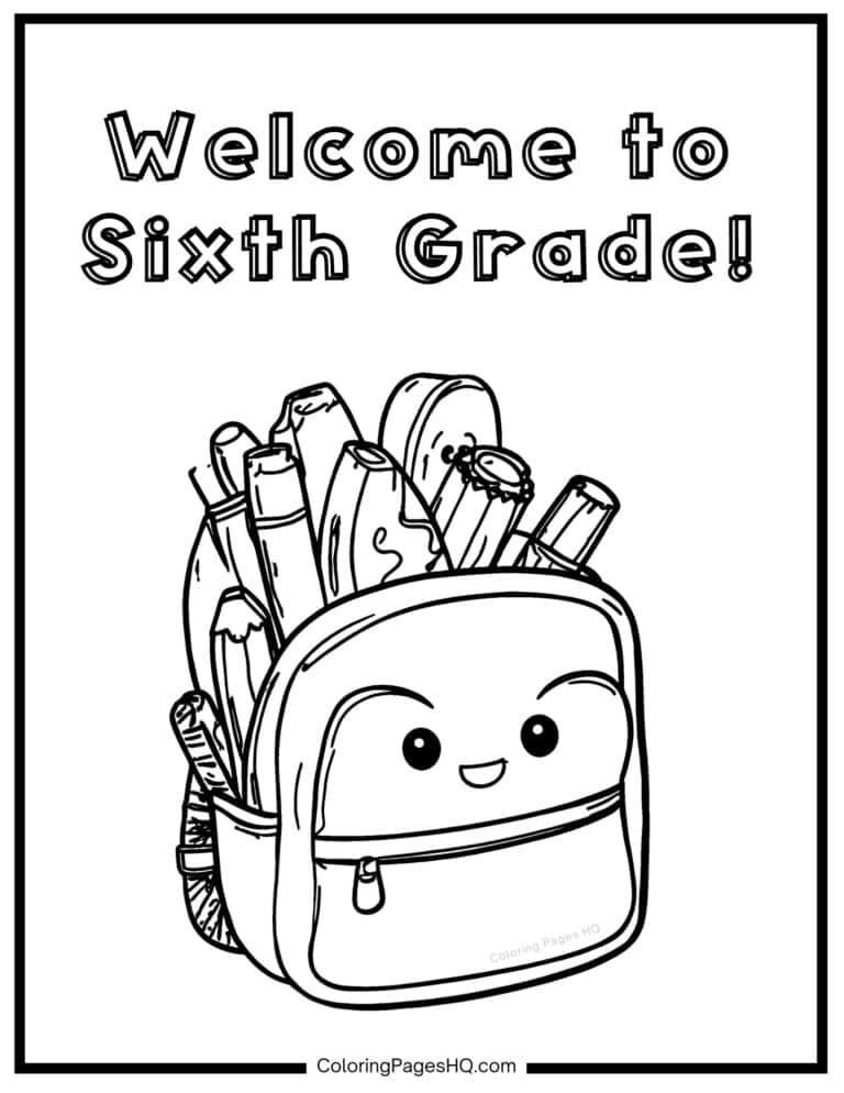 Welcome to School by Grade Coloring Pages (Free PDF Printables ...