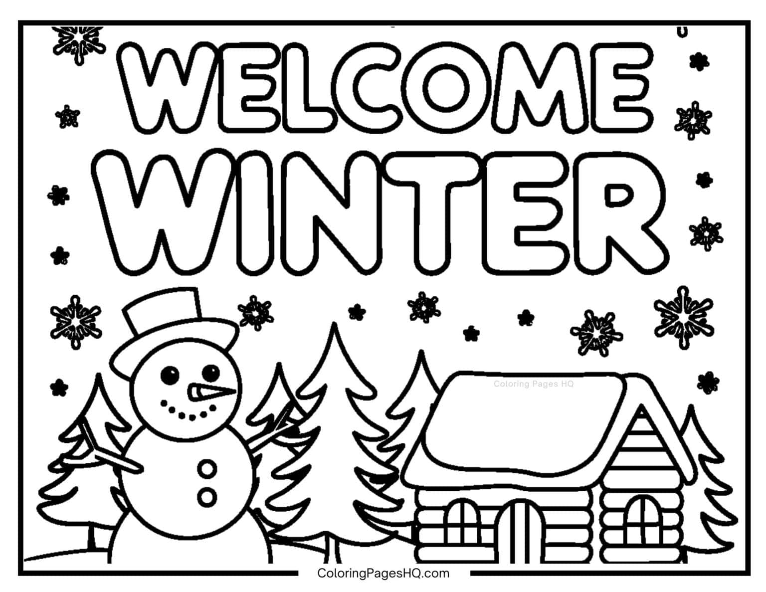 Winter Coloring Pages (Free PDF Printables) - Coloring Pages HQ