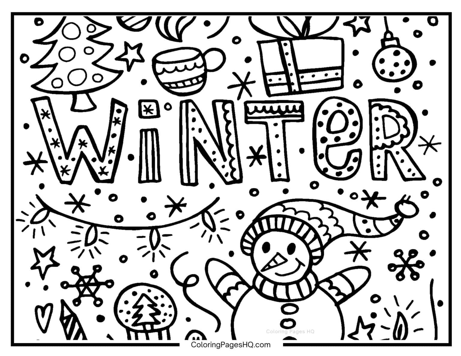 Winter Coloring Pages (Free PDF Printables) - Coloring Pages HQ