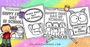 Happy First Day of School Coloring Pages (Free PDF Printables ...
