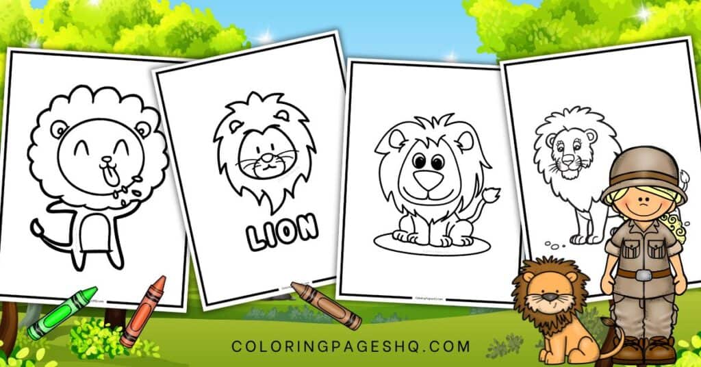 Cute Lion Preschool Coloring Pages (Free PDF Printables) - Coloring ...