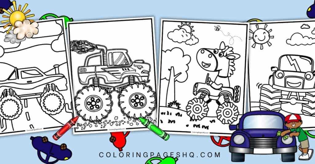 Cute Monster Truck Coloring Pages (Free PDF Printables) - Coloring Pages HQ