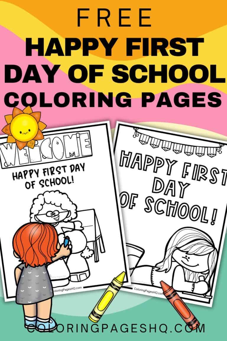Happy First Day of School Coloring Pages (Free PDF Printables ...