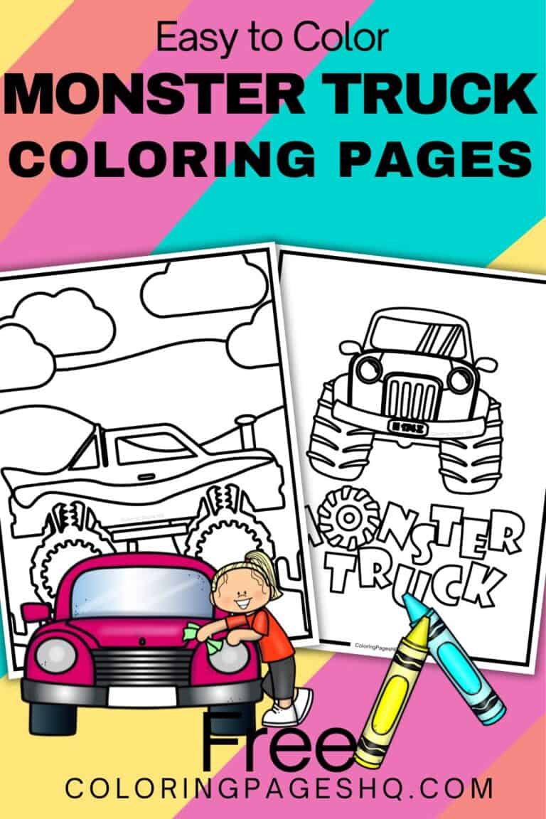 Cute Monster Truck Coloring Pages (Free PDF Printables) - Coloring Pages HQ