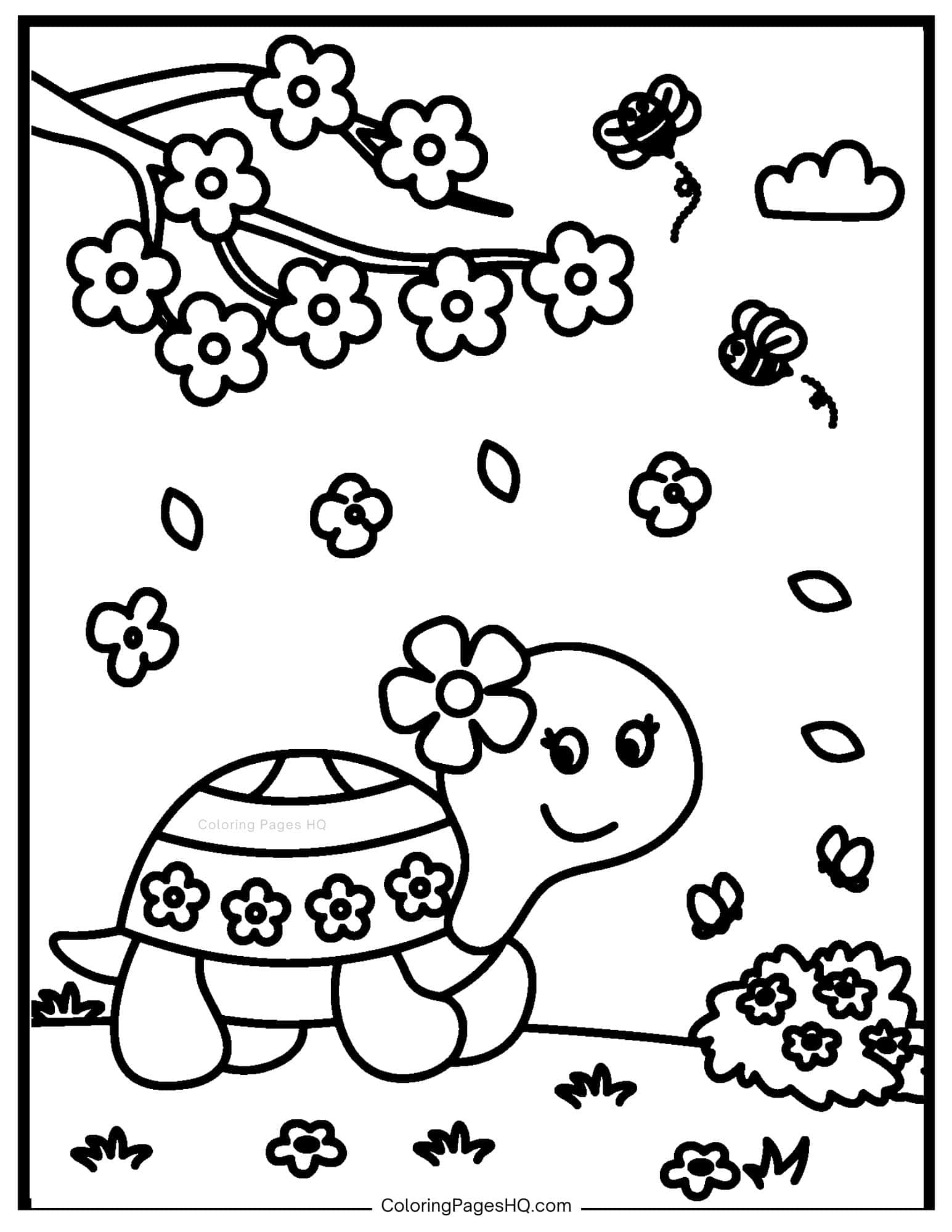 Cute Turtle Coloring Pages (Free PDF Printables) - Coloring Pages HQ