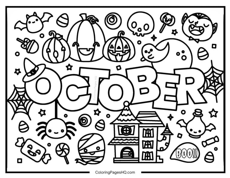 October Coloring Pages (Free PDF Printables) - Coloring Pages HQ