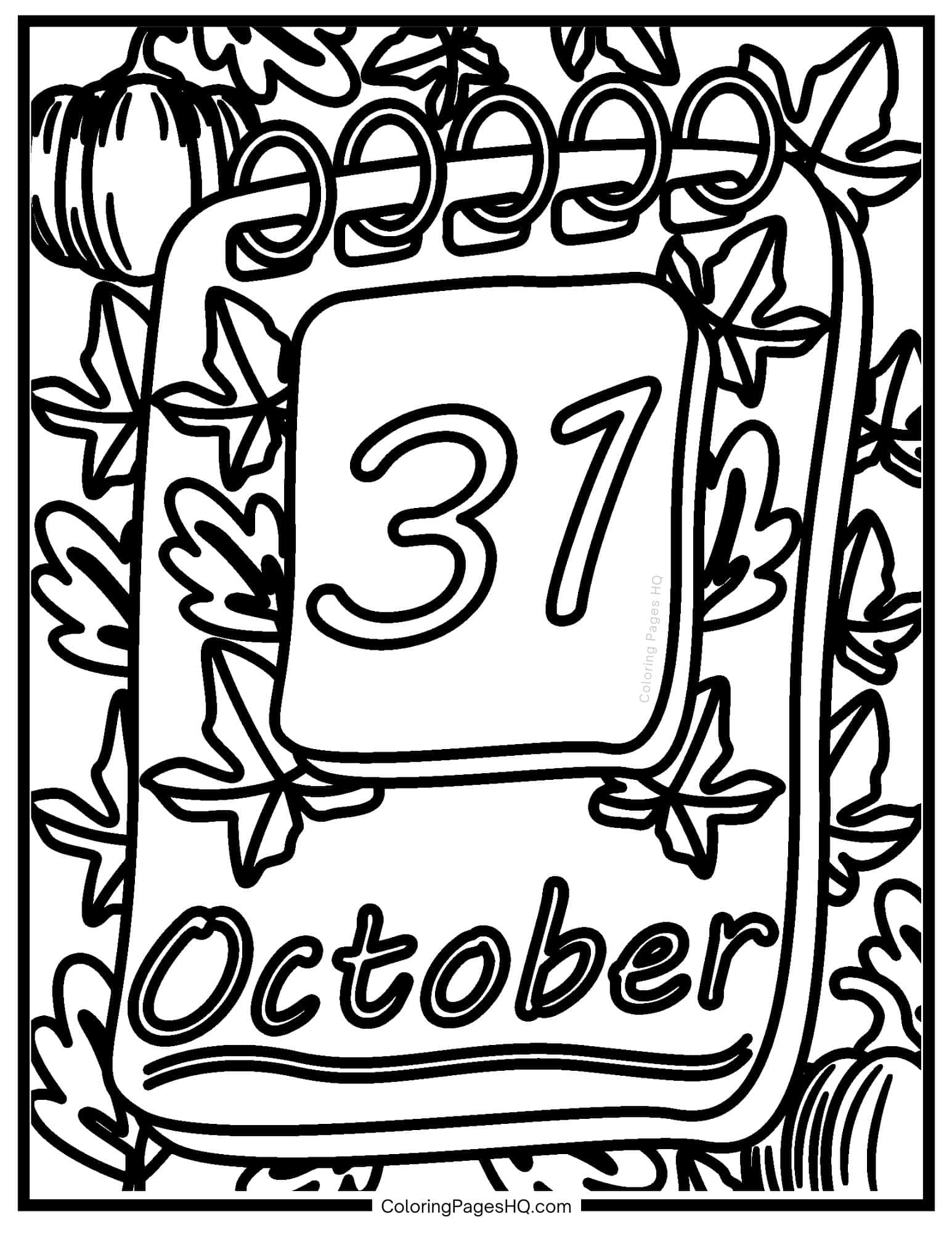 October Coloring Pages (Free PDF Printables) - Coloring Pages HQ