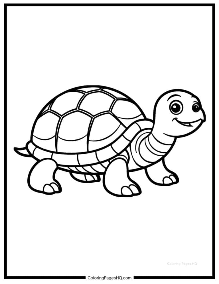 Cute Turtle Coloring Pages (Free PDF Printables) - Coloring Pages HQ