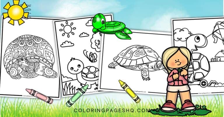 Cute Turtle Coloring Pages (Free PDF Printables) - Coloring Pages HQ