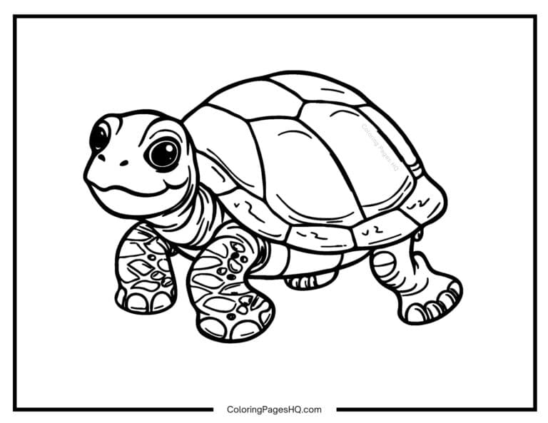 Cute Turtle Coloring Pages (Free PDF Printables) - Coloring Pages HQ