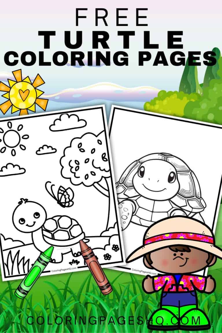 Cute Turtle Coloring Pages (Free PDF Printables) - Coloring Pages HQ