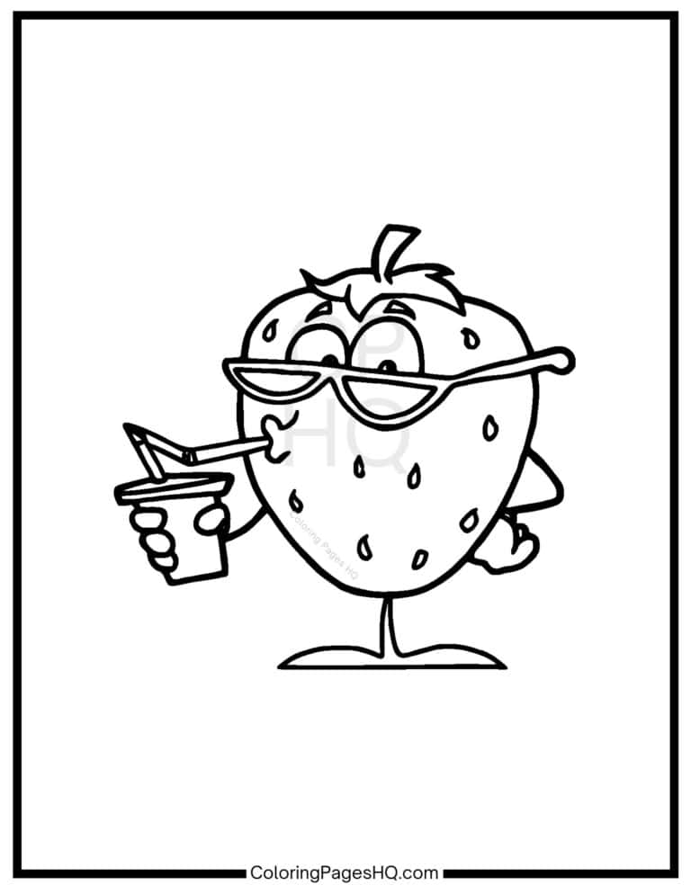 Cute Strawberry Coloring Pages (Free PDF Printables) - Coloring Pages HQ