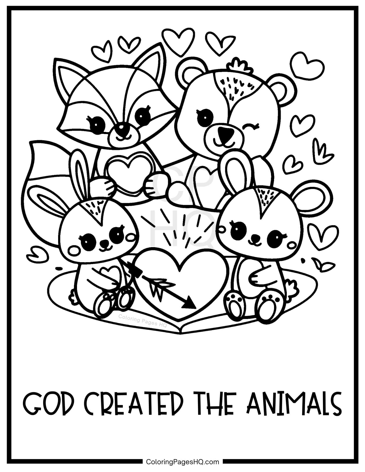 Cute God Created the Animals Coloring Pages (Free PDF Printables ...