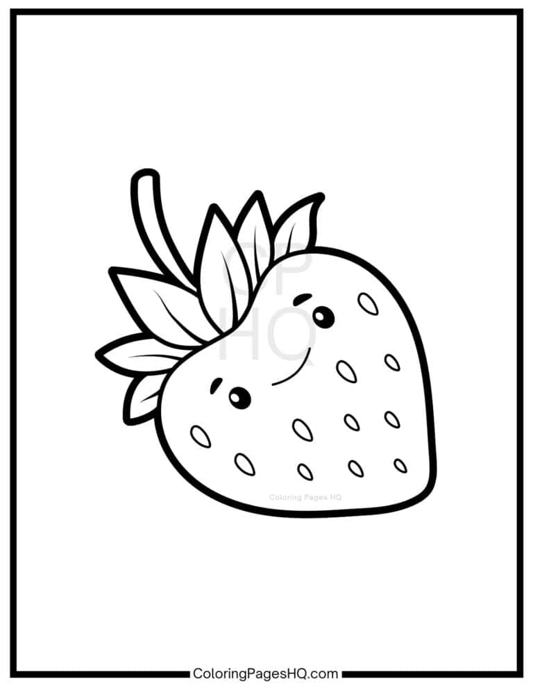 Cute Strawberry Coloring Pages (Free PDF Printables) - Coloring Pages HQ