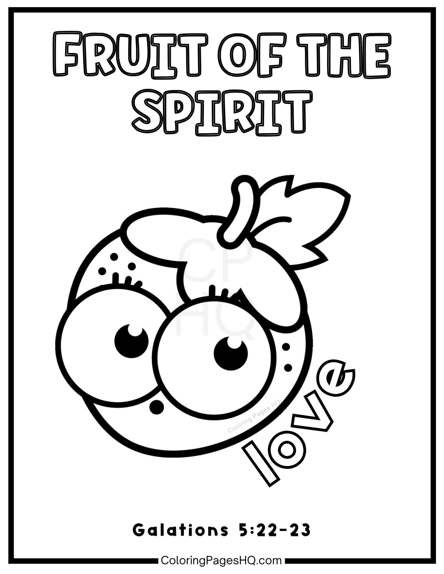 Cute Fruit of the Spirit Coloring Pages (Free PDF Printables ...