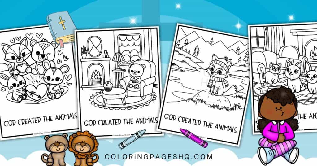 Cute God Created the Animals Coloring Pages (Free PDF Printables ...