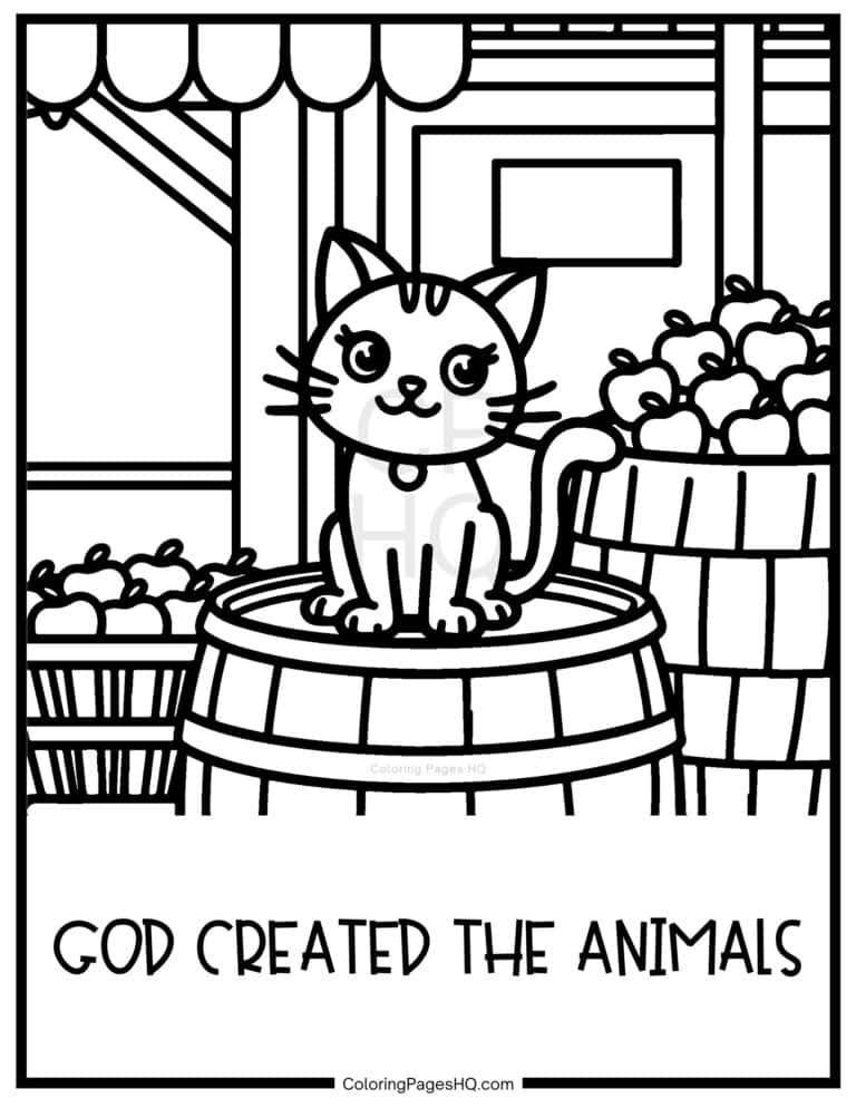 Cute God Created the Animals Coloring Pages (Free PDF Printables ...