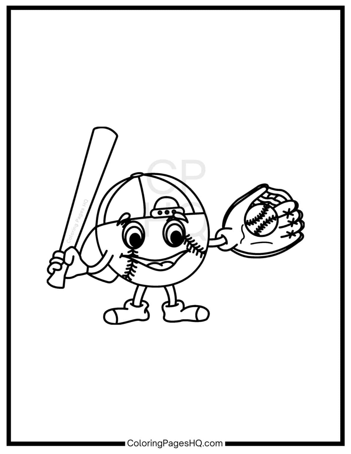 Preschool Baseball Coloring Pages (Free PDF Printables) - Coloring Pages HQ