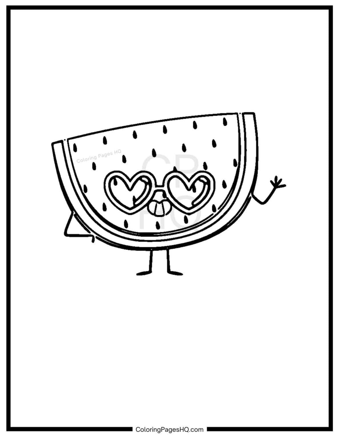 Cute Watermelon Coloring Pages (Free PDF Printables) - Coloring Pages HQ