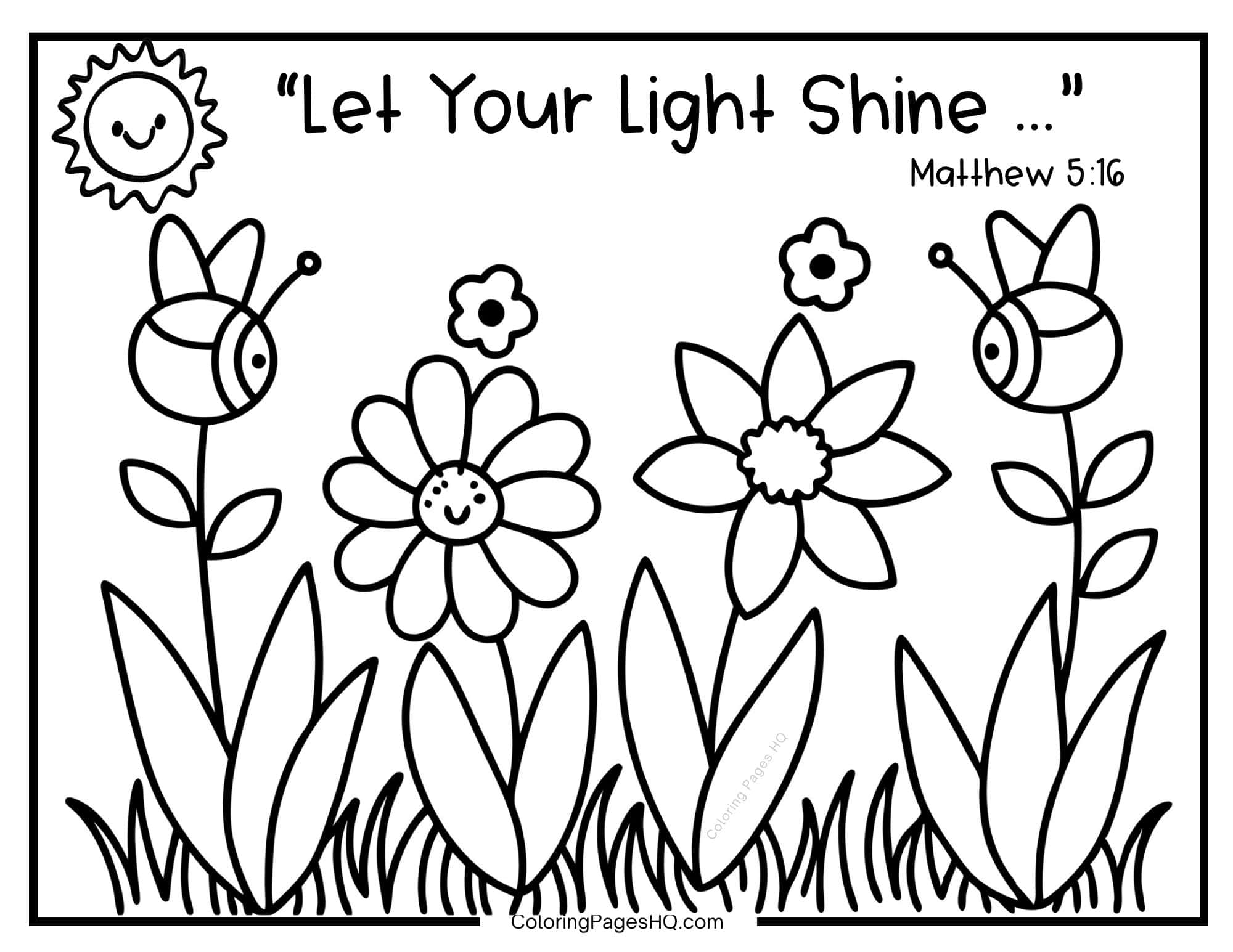 Cute Let Your Light Shine Coloring Pages (Free PDF Printables) - Coloring Pages HQ