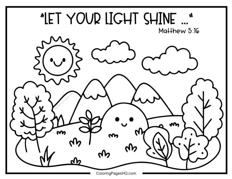 Cute Let Your Light Shine Coloring Pages (Free PDF Printables ...
