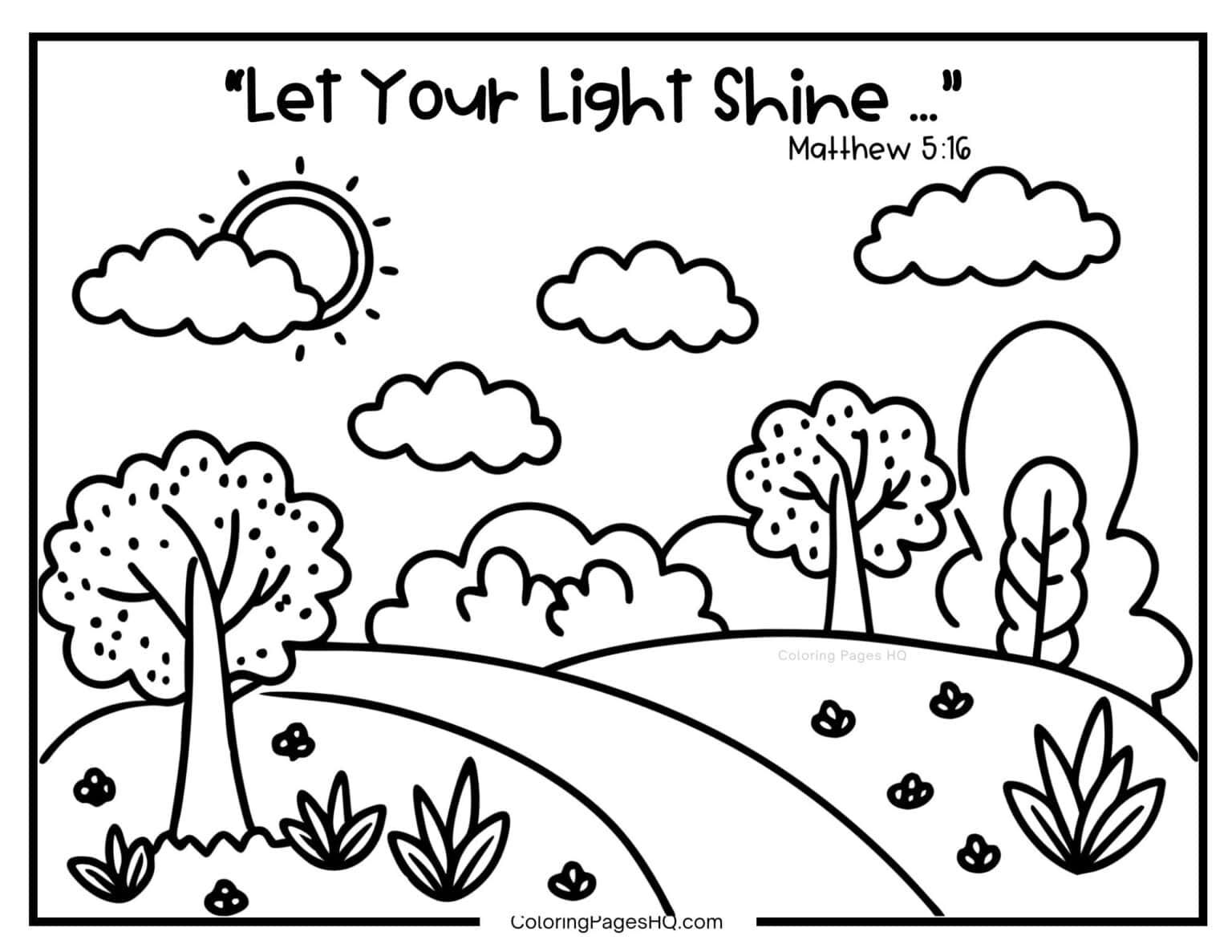 Cute Let Your Light Shine Coloring Pages (Free PDF Printables ...