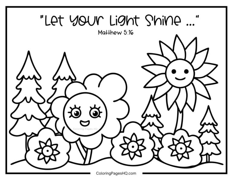 Cute Let Your Light Shine Coloring Pages (Free PDF Printables ...
