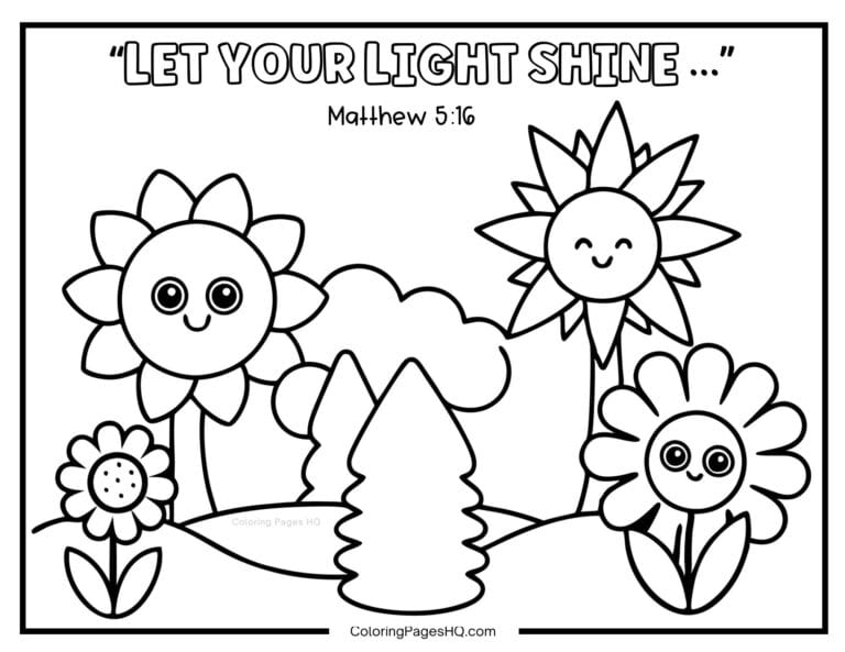 Cute Let Your Light Shine Coloring Pages (Free PDF Printables ...