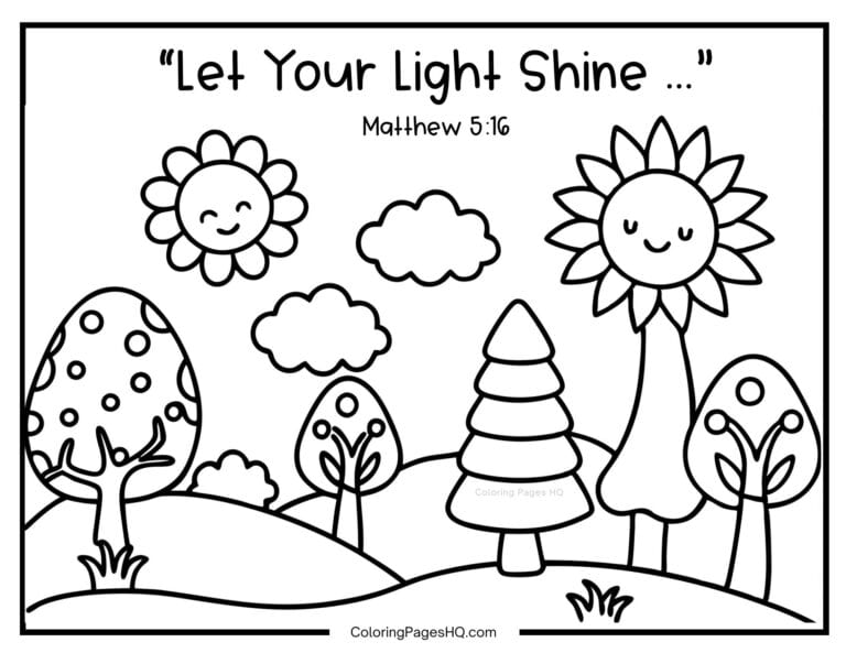 Cute Let Your Light Shine Coloring Pages (Free PDF Printables ...