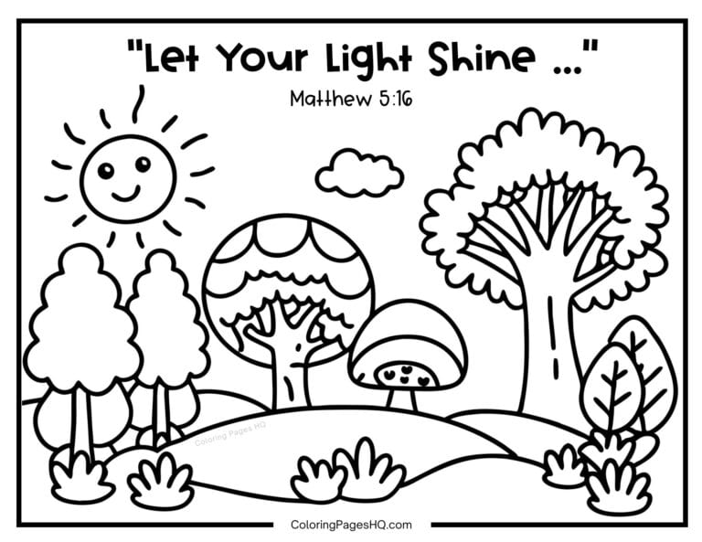 Cute Let Your Light Shine Coloring Pages (Free PDF Printables ...