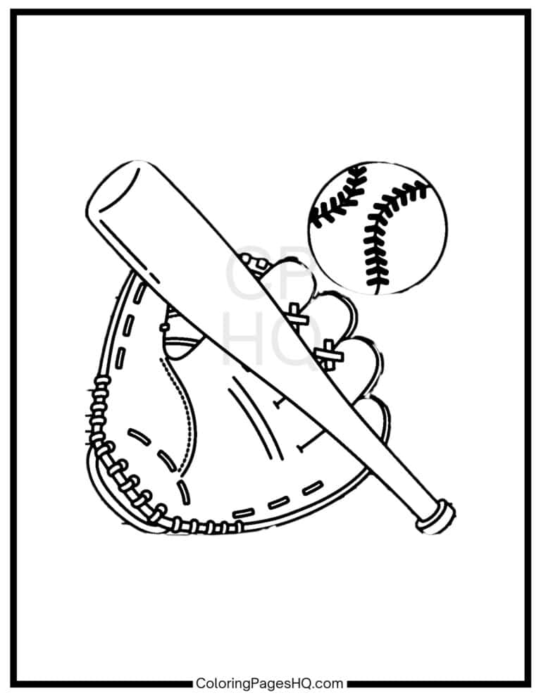 Preschool Baseball Coloring Pages (Free PDF Printables) - Coloring Pages HQ