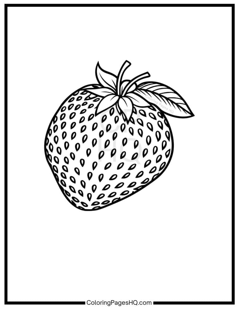 Cute Strawberry Coloring Pages (Free PDF Printables) - Coloring Pages HQ