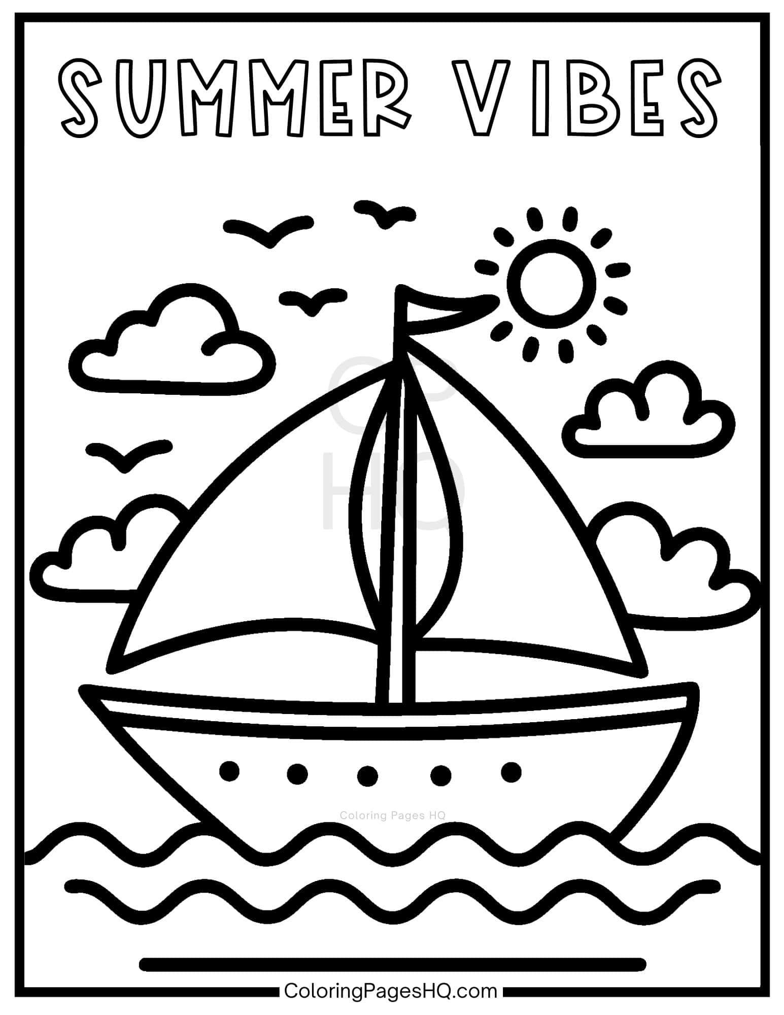 37 Easy to Color Summer Vibes Coloring Pages (Free PDF Printables ...