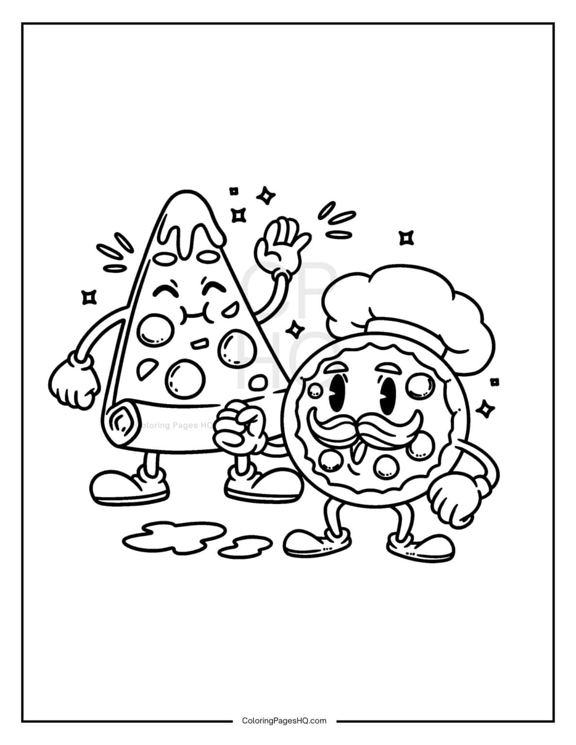 Cute Pizza Coloring Pages (Free PDF Printables) - Coloring Pages HQ