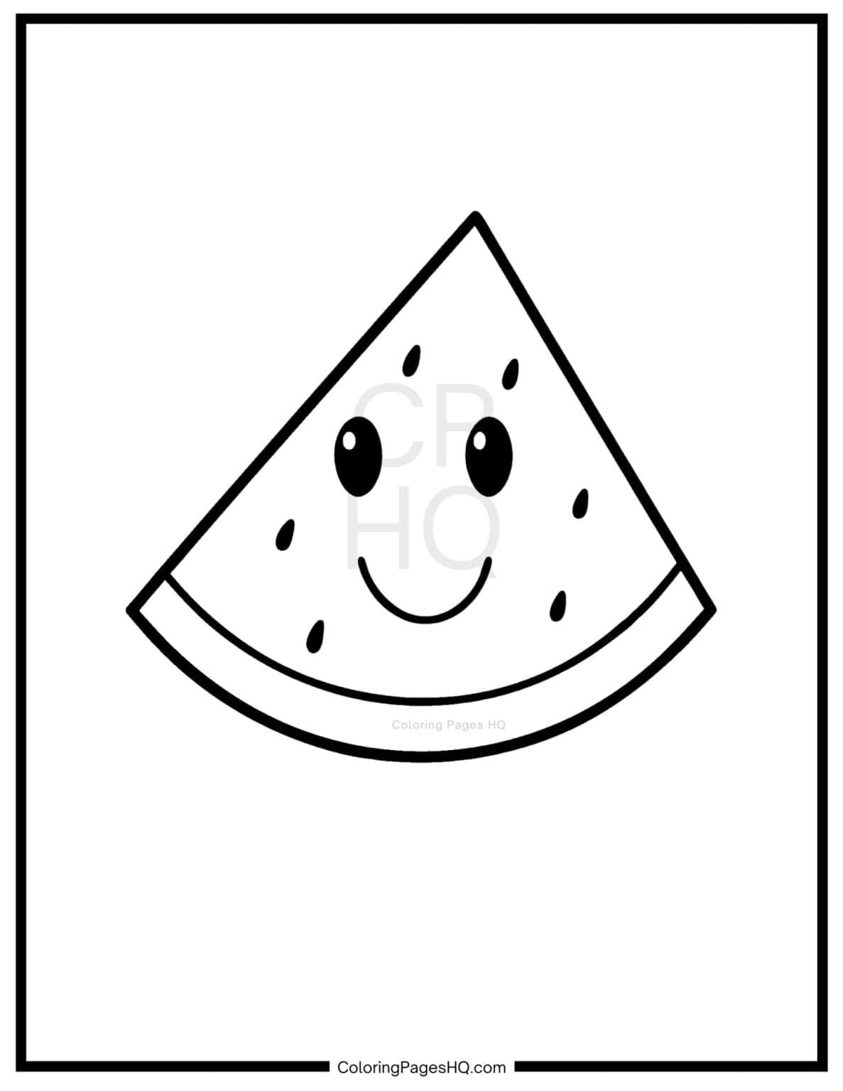Cute Watermelon Coloring Pages (Free PDF Printables) - Coloring Pages HQ