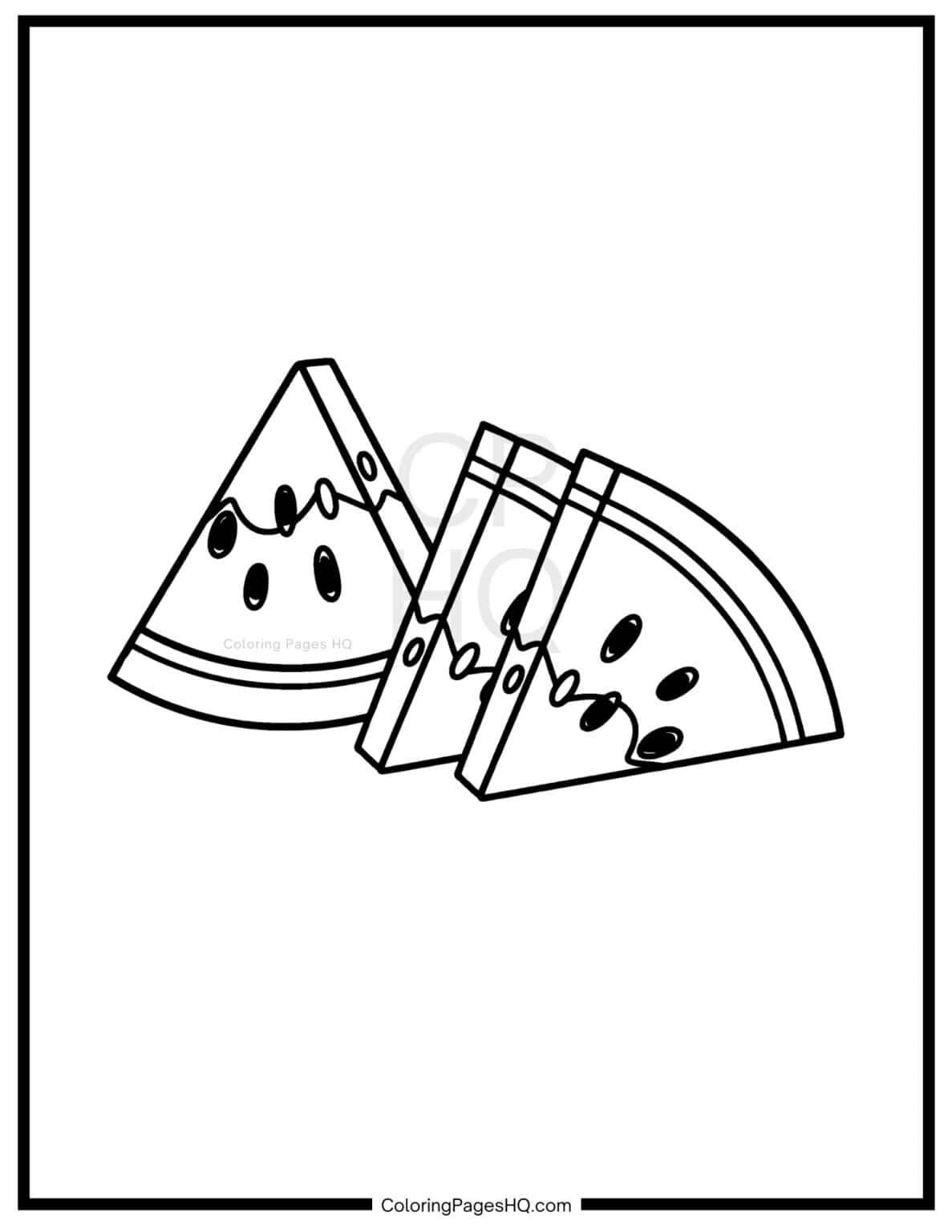 Cute Watermelon Coloring Pages (Free PDF Printables) - Coloring Pages HQ
