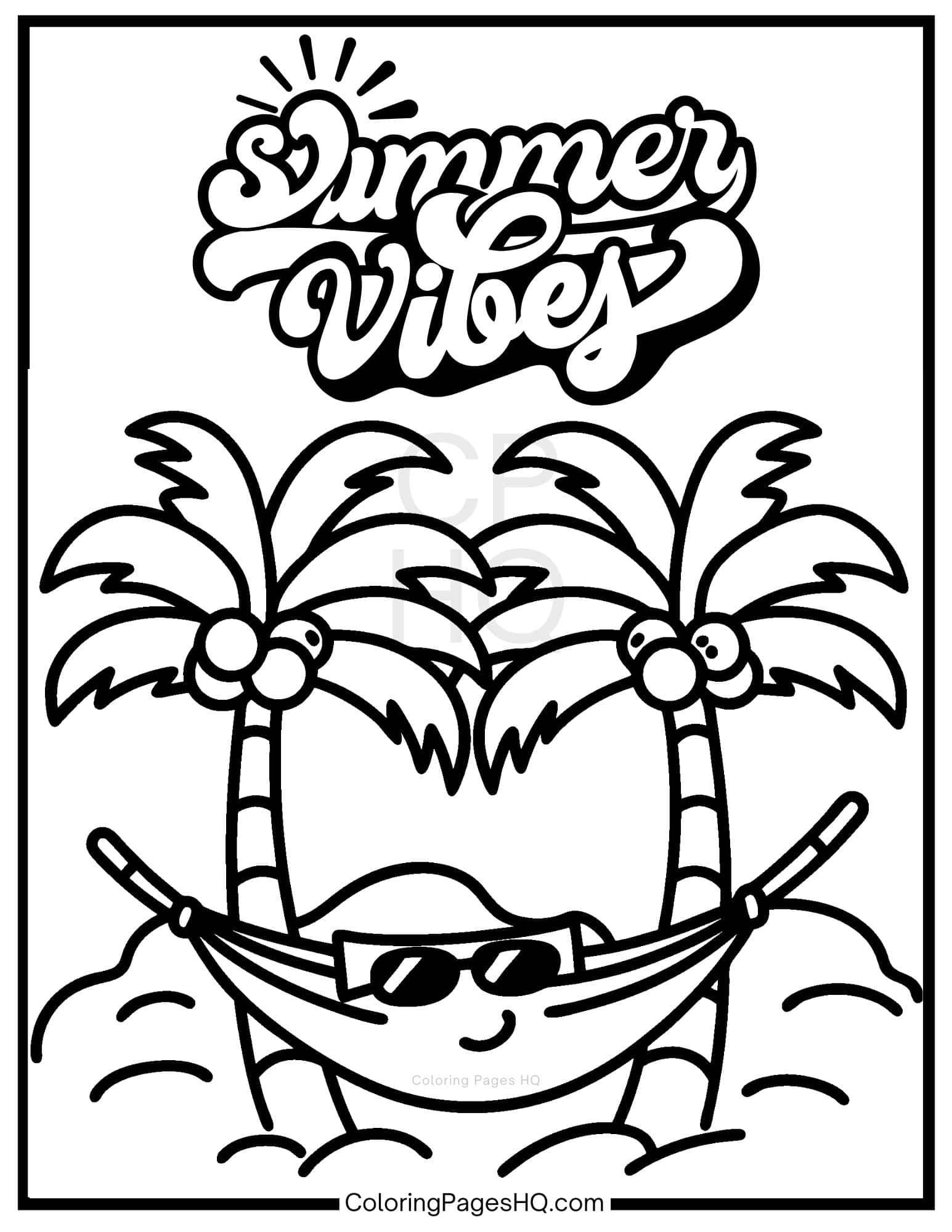 Summer Vibes Coloring Sheets