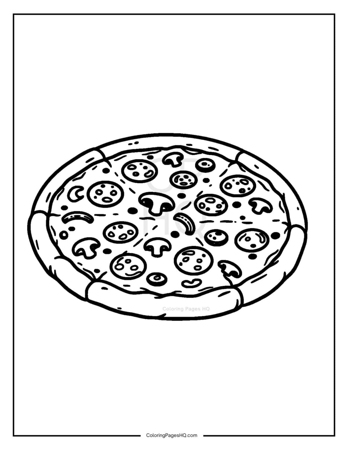 Cute Pizza Coloring Pages (Free PDF Printables) - Coloring Pages HQ