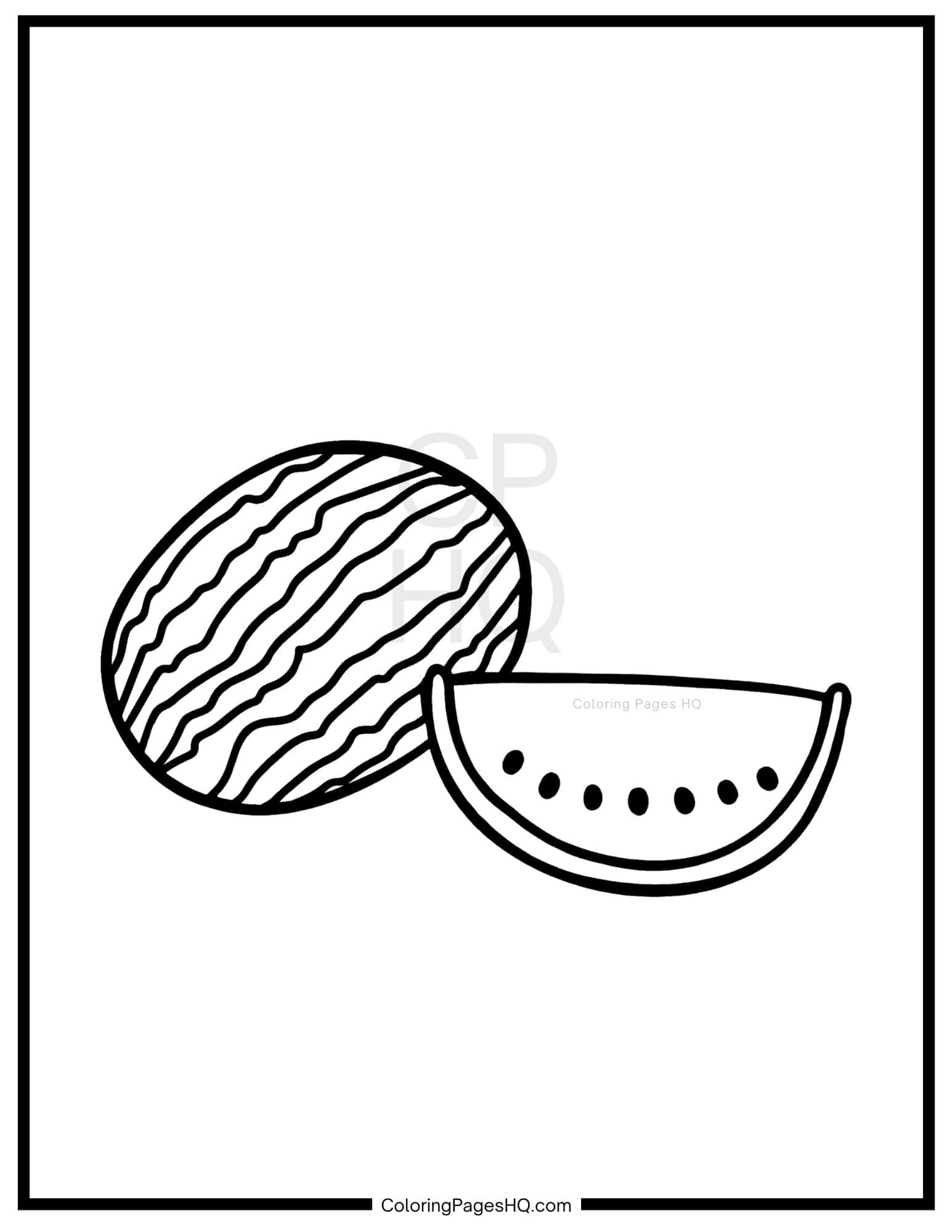 Cute Watermelon Coloring Pages (Free PDF Printables) - Coloring Pages HQ