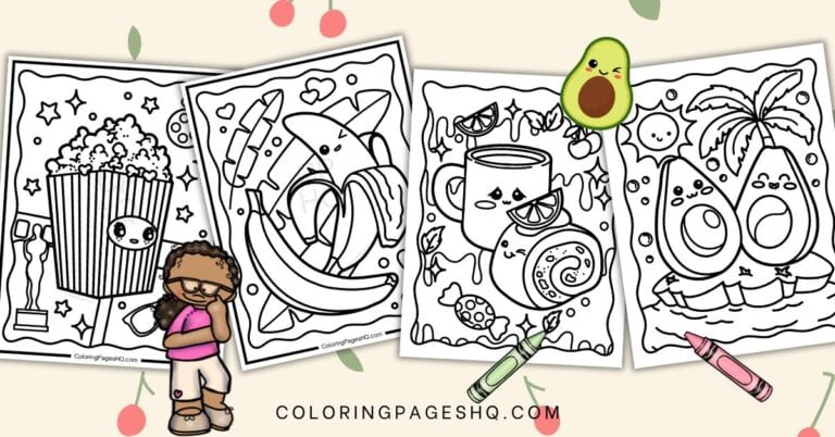 Cute Kawaii Food Coloring Pages (Free PDF Printables) - Coloring Pages HQ