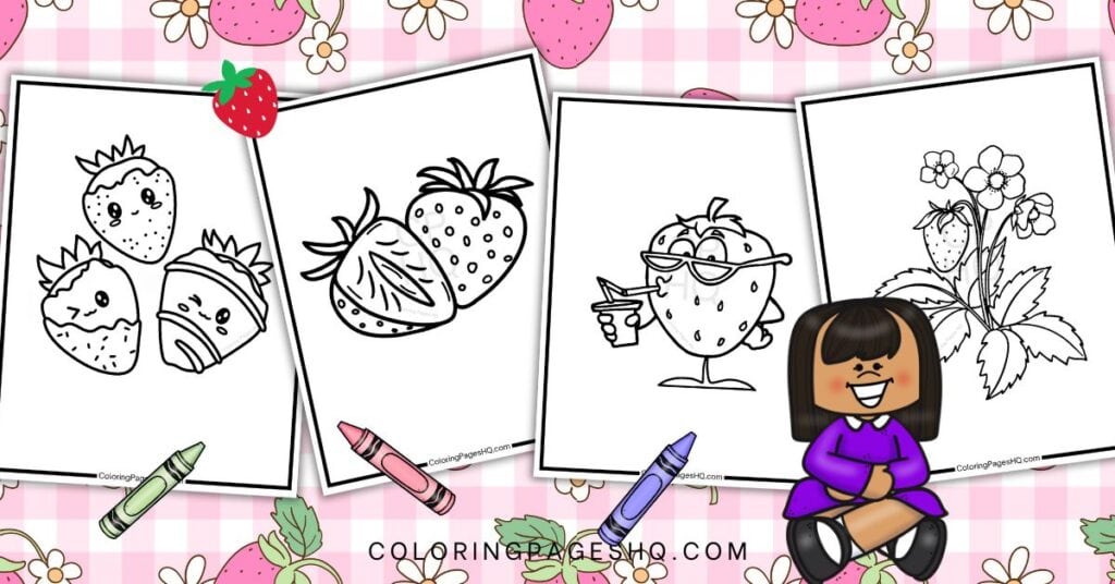 Cute Strawberry Coloring Pages (Free PDF Printables) - Coloring Pages HQ