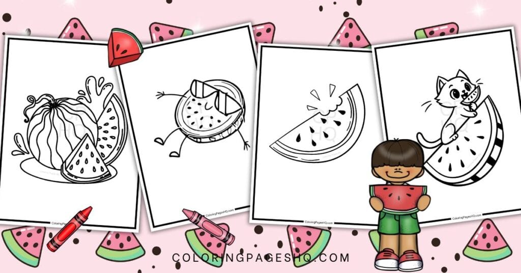 Cute Watermelon Coloring Pages (Free PDF Printables) - Coloring Pages HQ