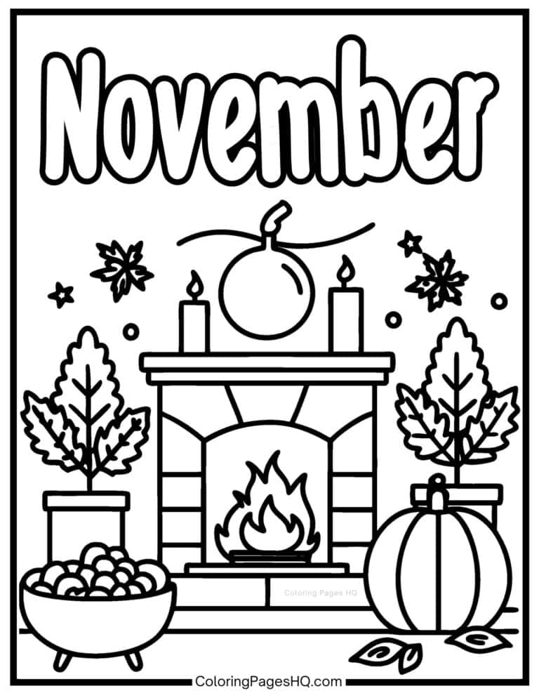 Cute November Coloring Pages (Free PDF Printables) - Coloring Pages HQ