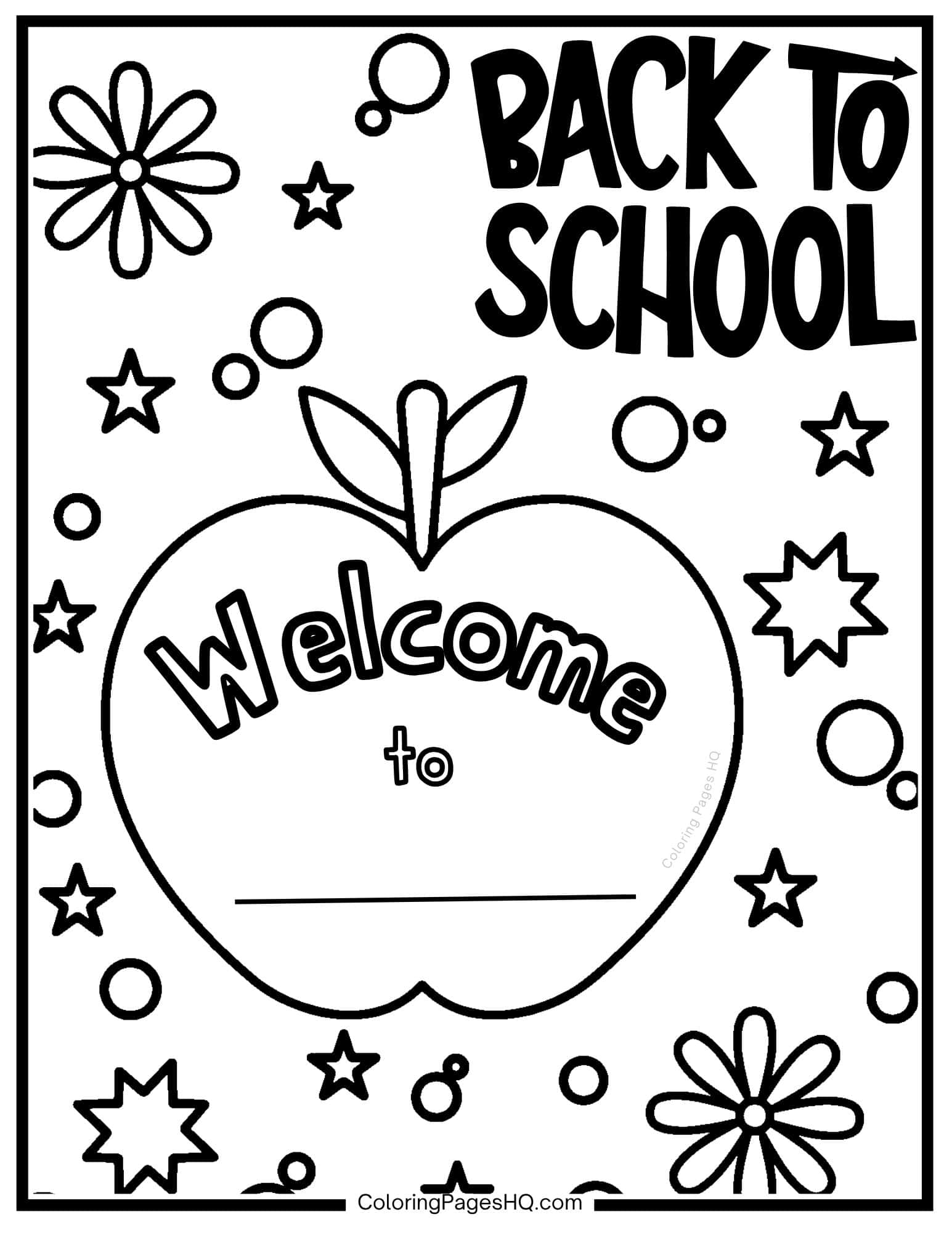 Cute Apple Back to School Coloring Pages (Free PDF Printables ...