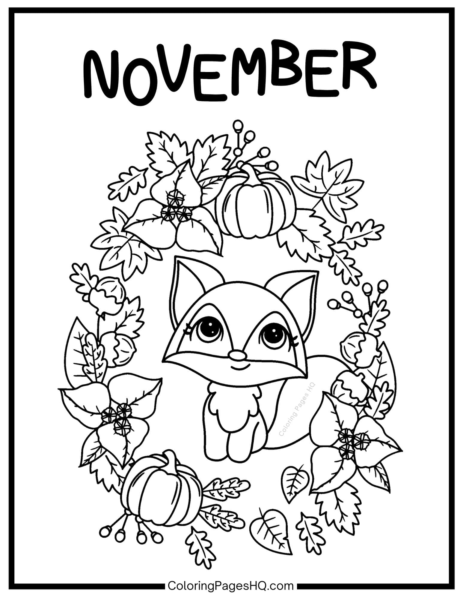Cute November Coloring Pages (Free PDF Printables) - Coloring Pages HQ