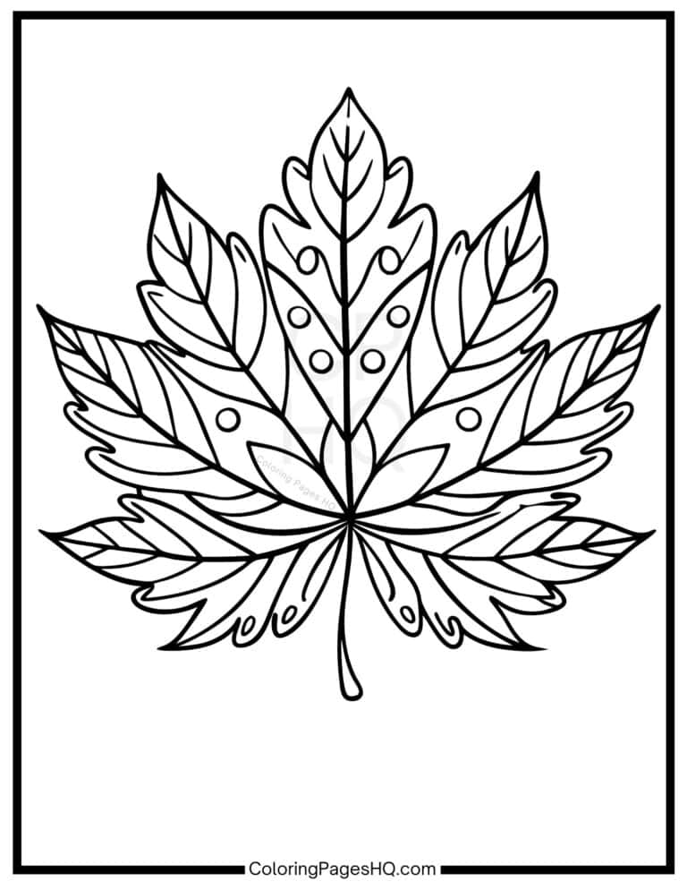 Leaf Coloring Pages (Free PDF Printables) - Coloring Pages HQ