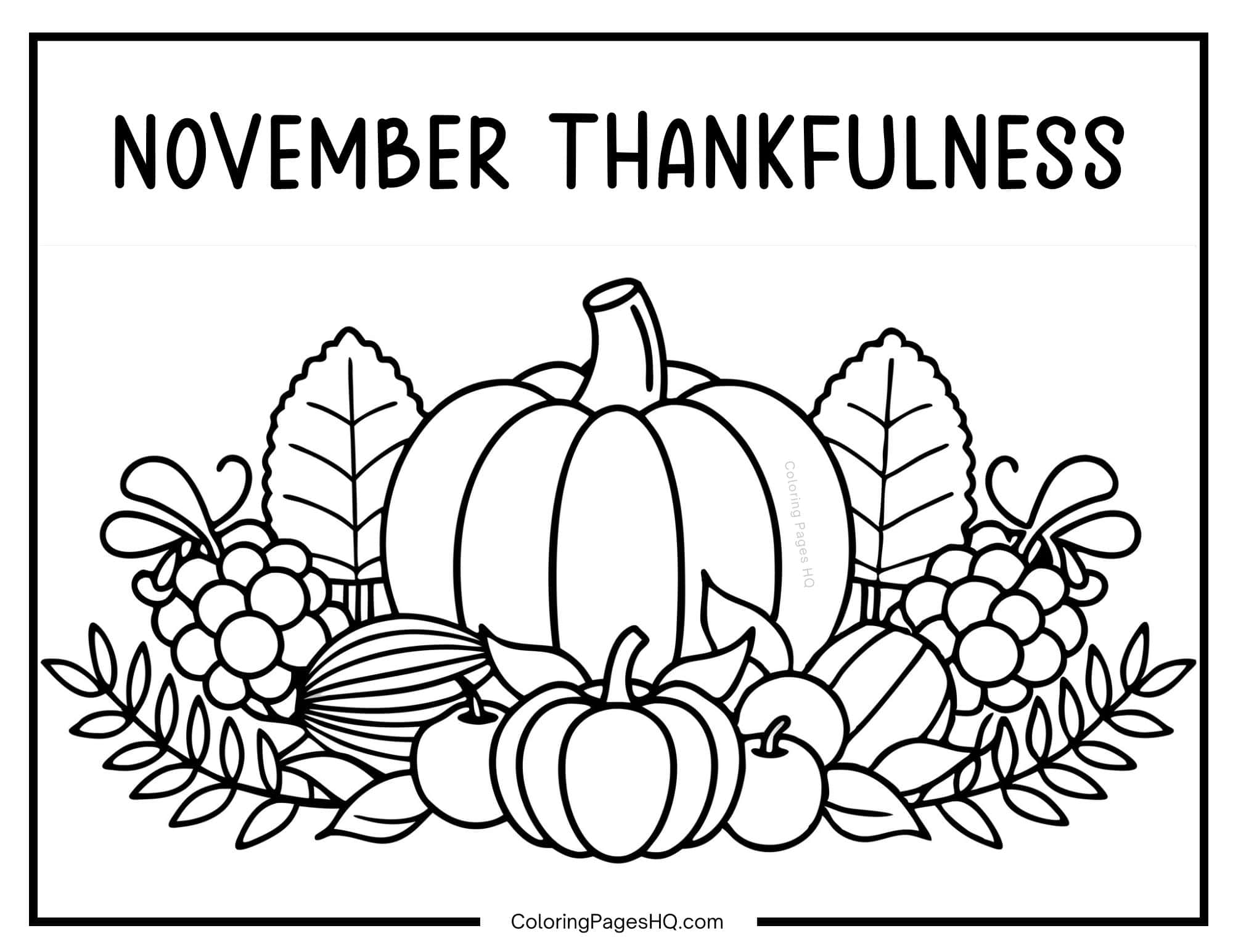 Cute November Coloring Pages (Free PDF Printables) - Coloring Pages HQ