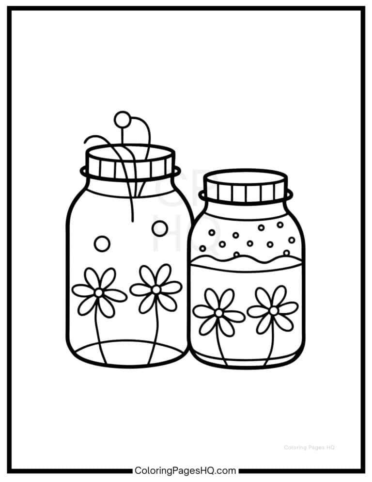 Cute Spring Jars Coloring Pages (Free PDF Printables) - Coloring Pages HQ
