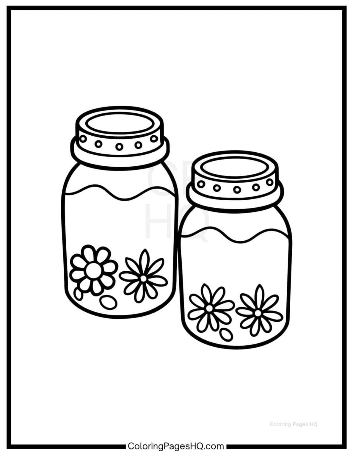 Cute Spring Jars Coloring Pages (Free PDF Printables) - Coloring Pages HQ