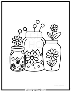 Cute Spring Jars Coloring Pages (Free PDF Printables) - Coloring Pages HQ